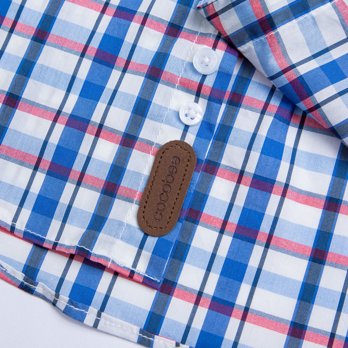 Checkered Blue Dress Shirt – cocobee