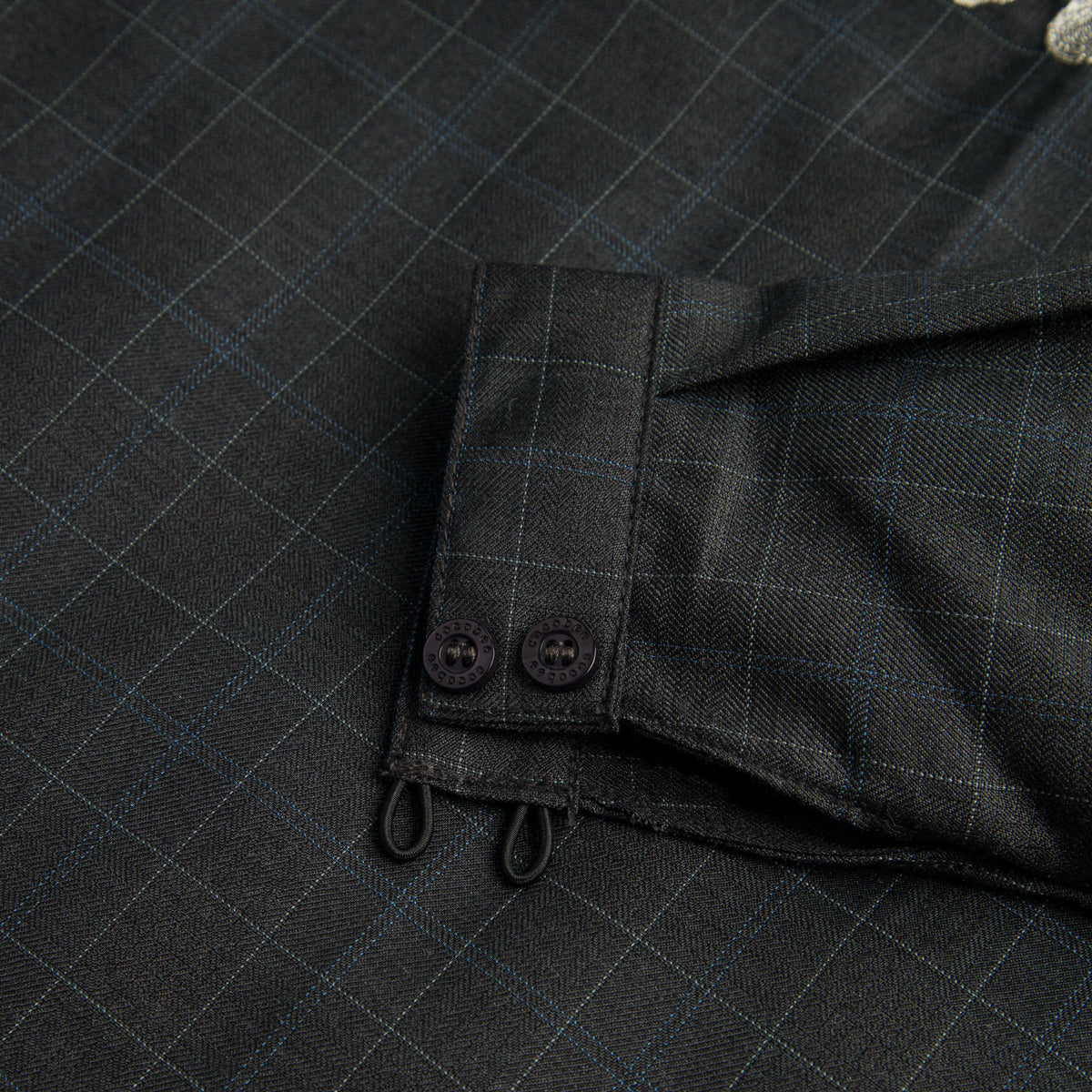 Checkered Charcoal Embroidered Top – cocobee