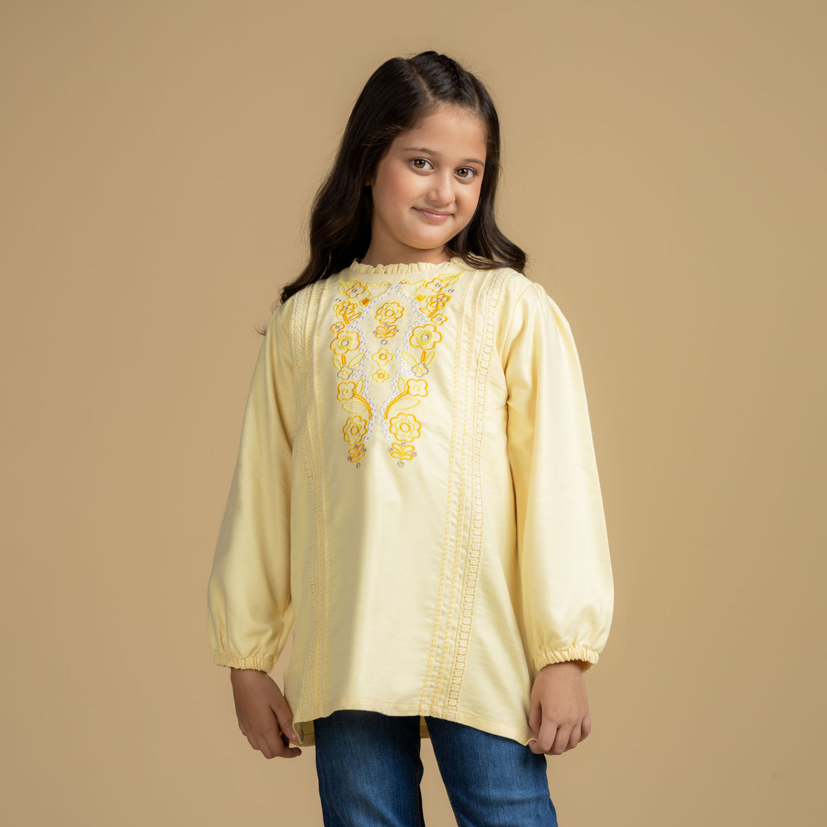 Embroidered Pale Yellow Top – cocobee
