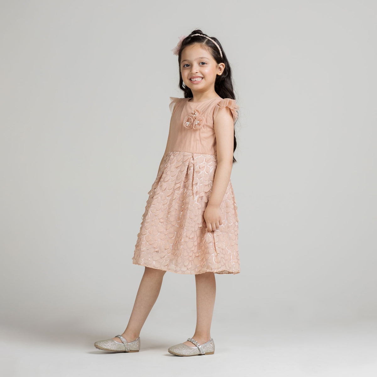Peach Fit & Flare Frock – cocobee