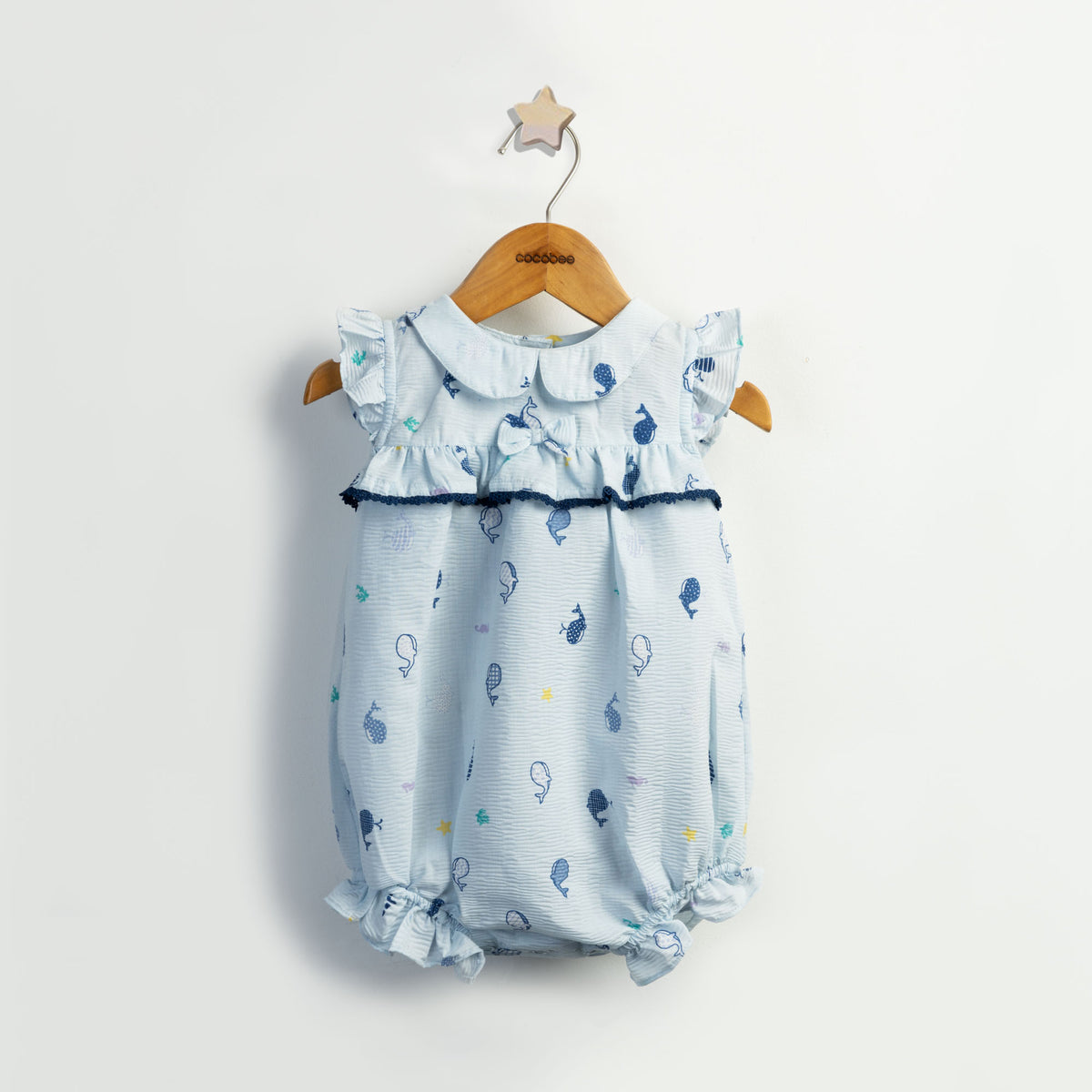 Ice-Blue Printed Romper – cocobee