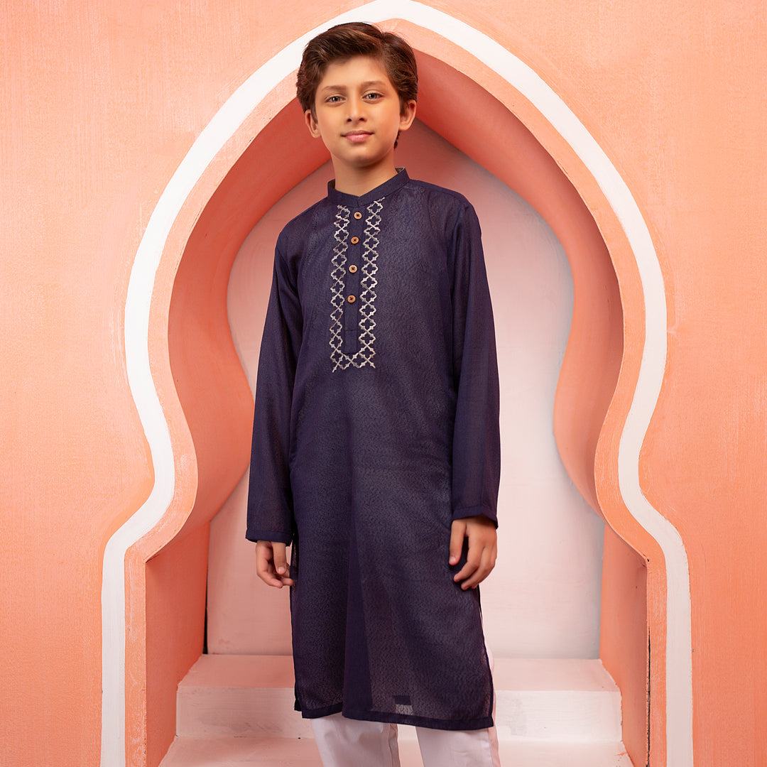 Navy Karandi Kurta – cocobee
