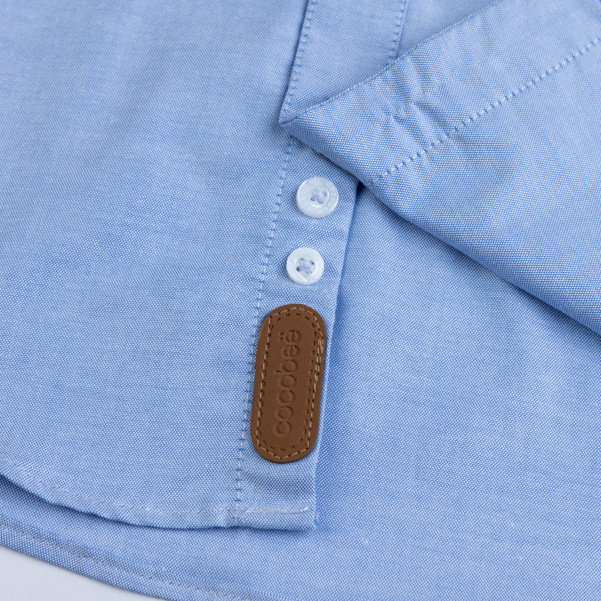 Plain Blue Button-Down Shirt – cocobee
