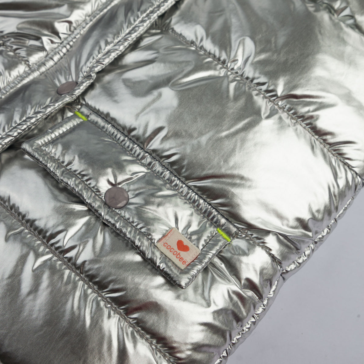 Metallic Silver Puffer Gilet – cocobee