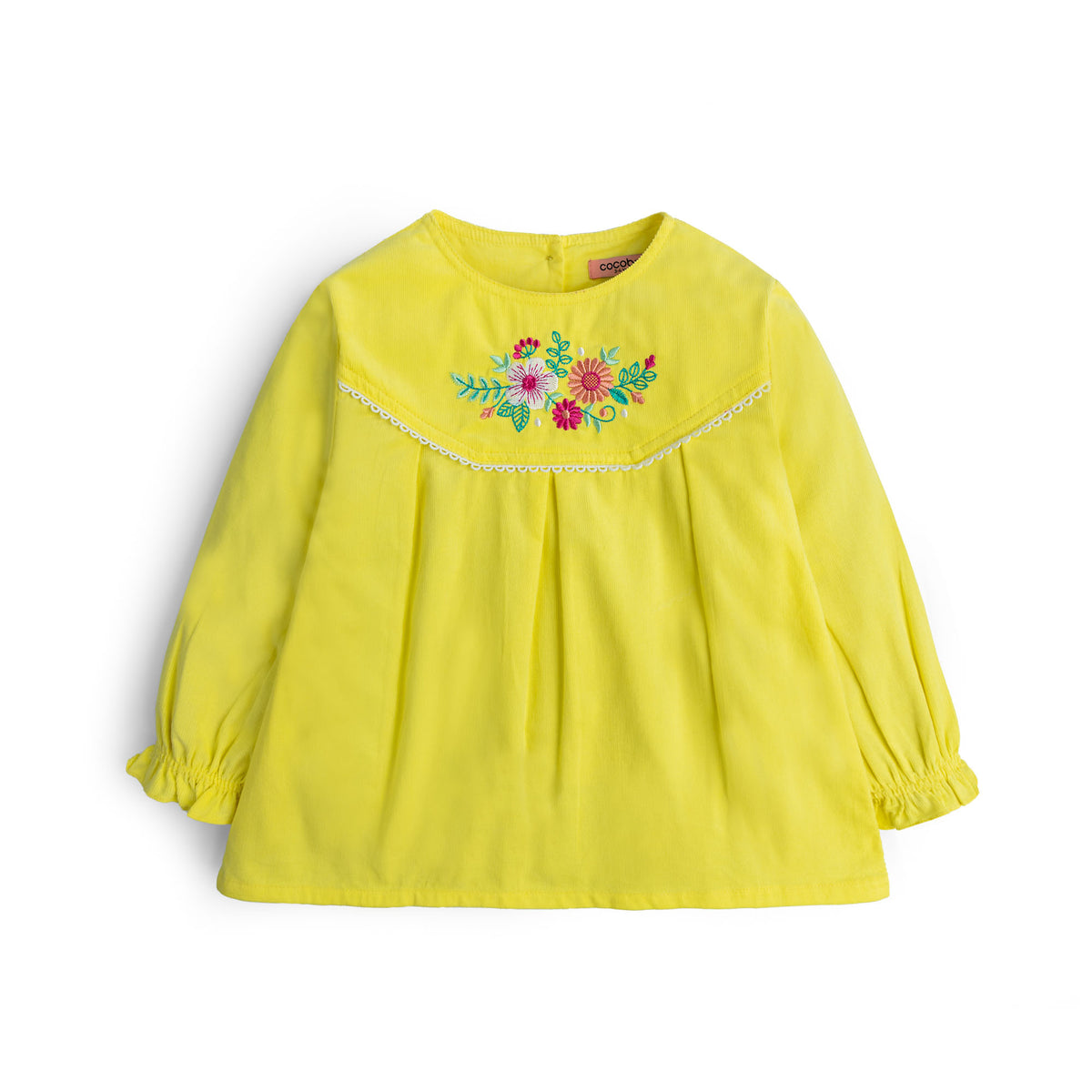 Pale Yellow Embroidered Top – cocobee