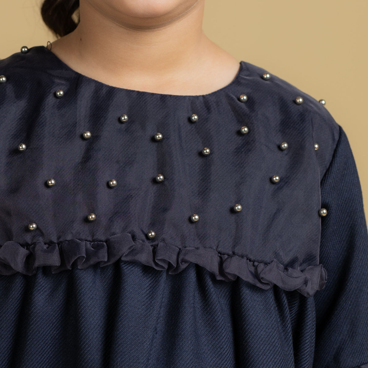 Frilly Blue Embellished Top – cocobee