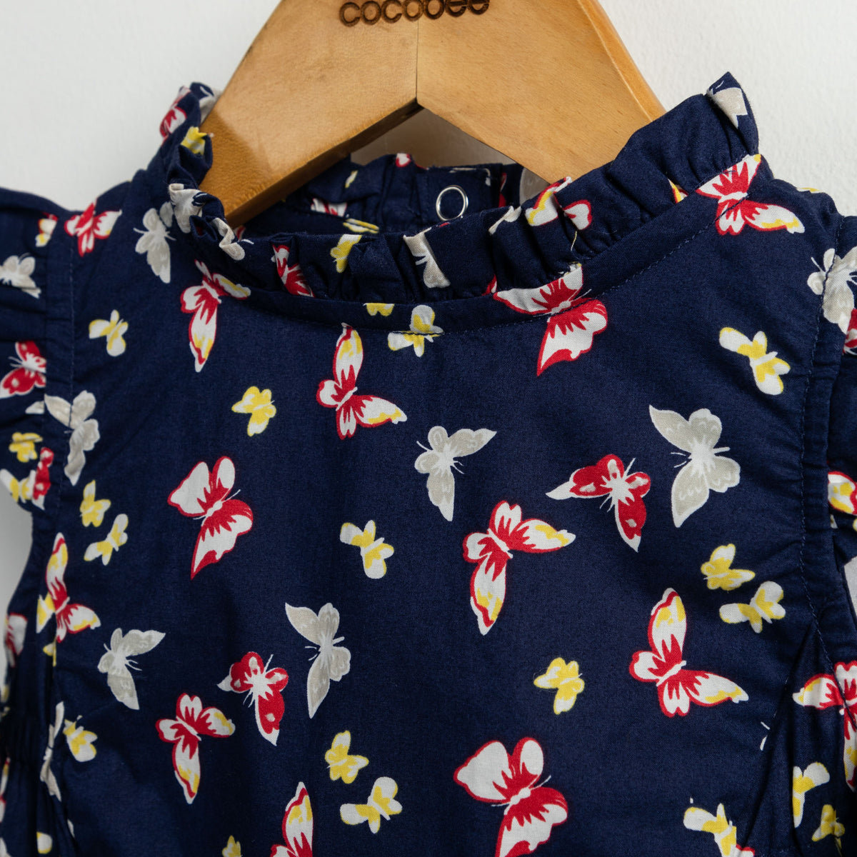 Frilly Blue Printed Romper – cocobee