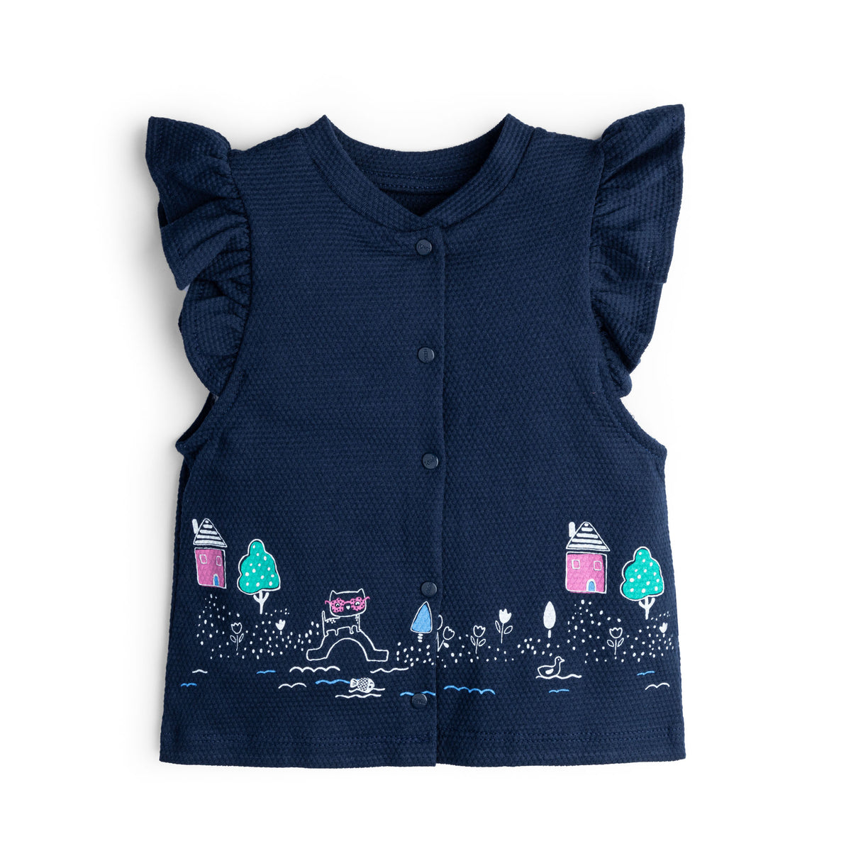 Royal Blue Buttoned Top – cocobee