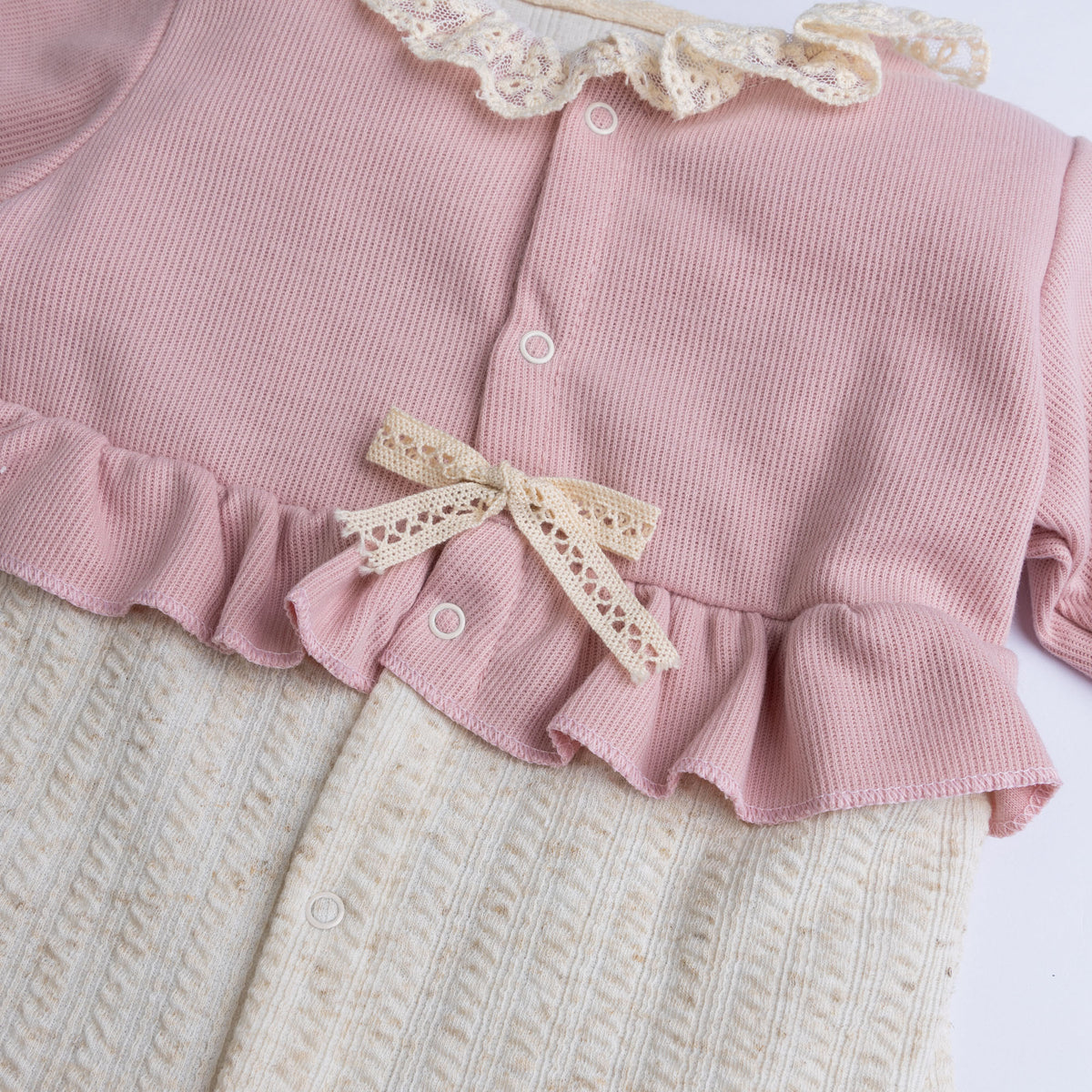 Frilly Self Footie Romper-Pink – cocobee