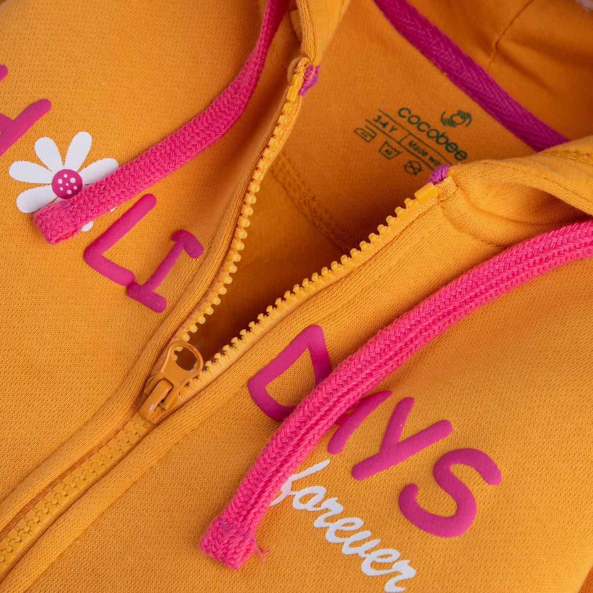 Mustard Screen Printed Hoodie – cocobee